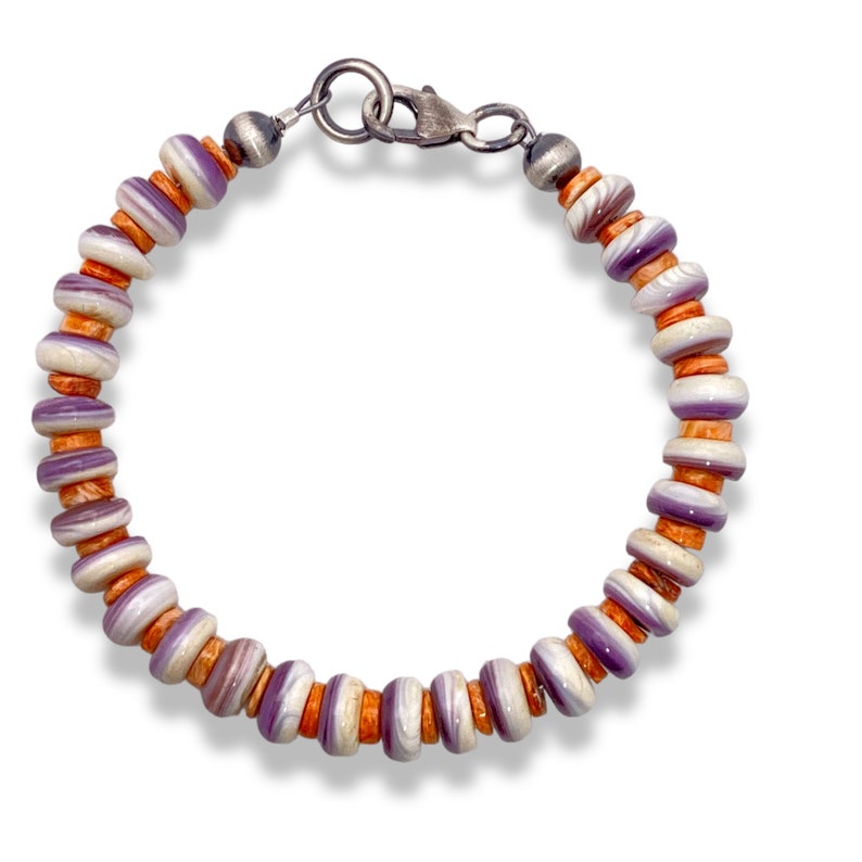 Trendy Wampum Shell & Spiny Oyster Bracelet by Tony Chino Handmade ...