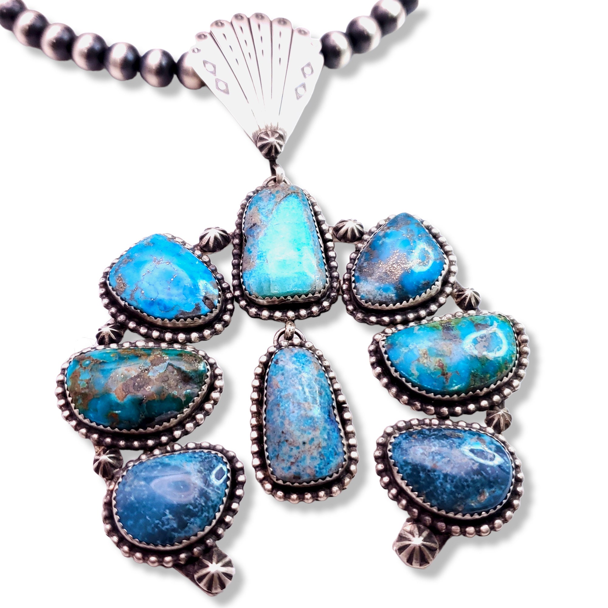 Trendy Native Made Mary Tso Authentic Native Made Morenci Turquoise ...