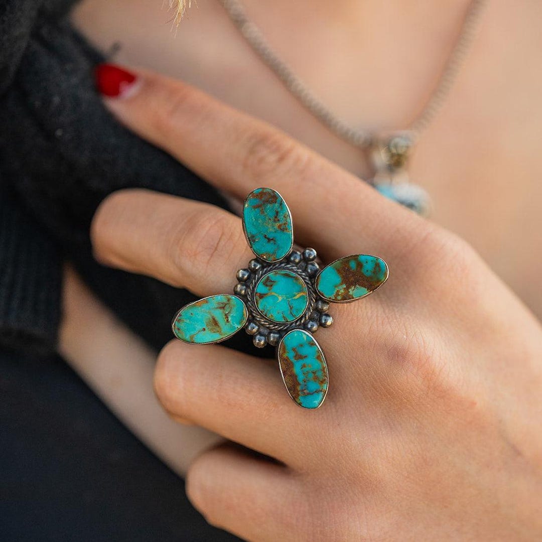 Dead Pawn Royston Turquoise Zia Cross Ring Lainey Wilson's CMA Jewelry ...