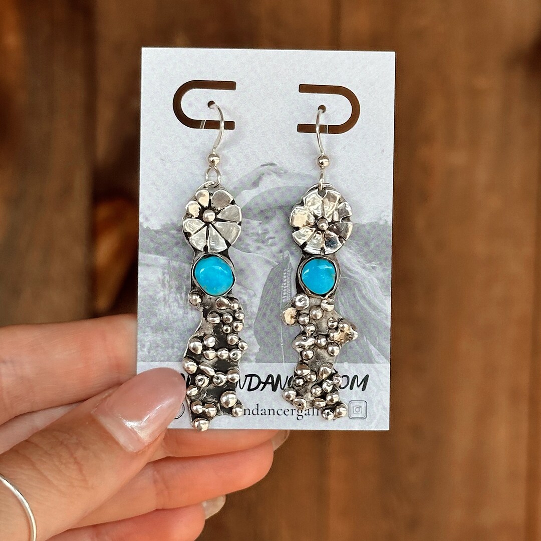 Randy Christensen Villa Grove Turquoise Flower Earrings | Lantern ...