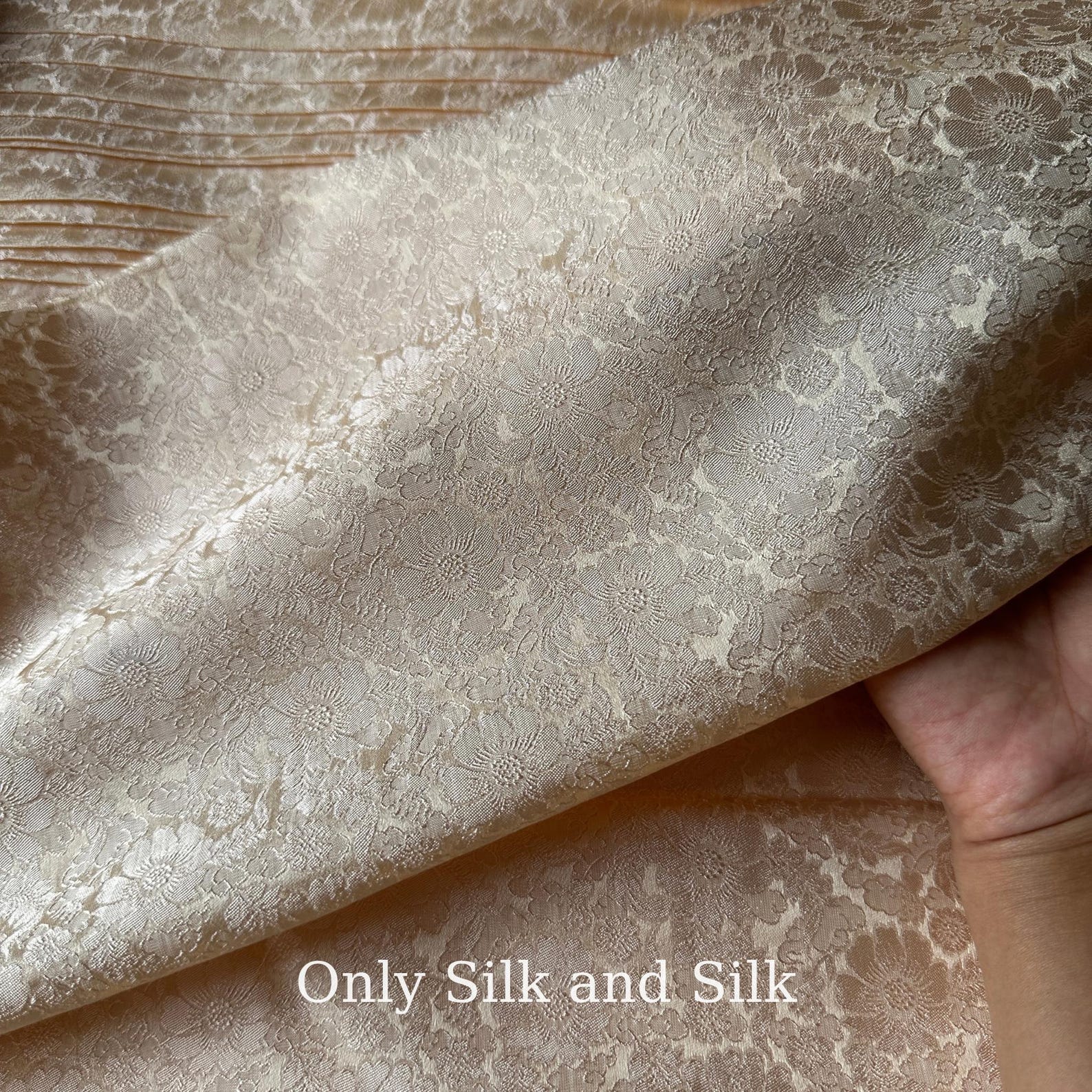 MULBERRY SILK FABRIC, Natural Silk, Pure Silk by the Yard, Beige Color ...