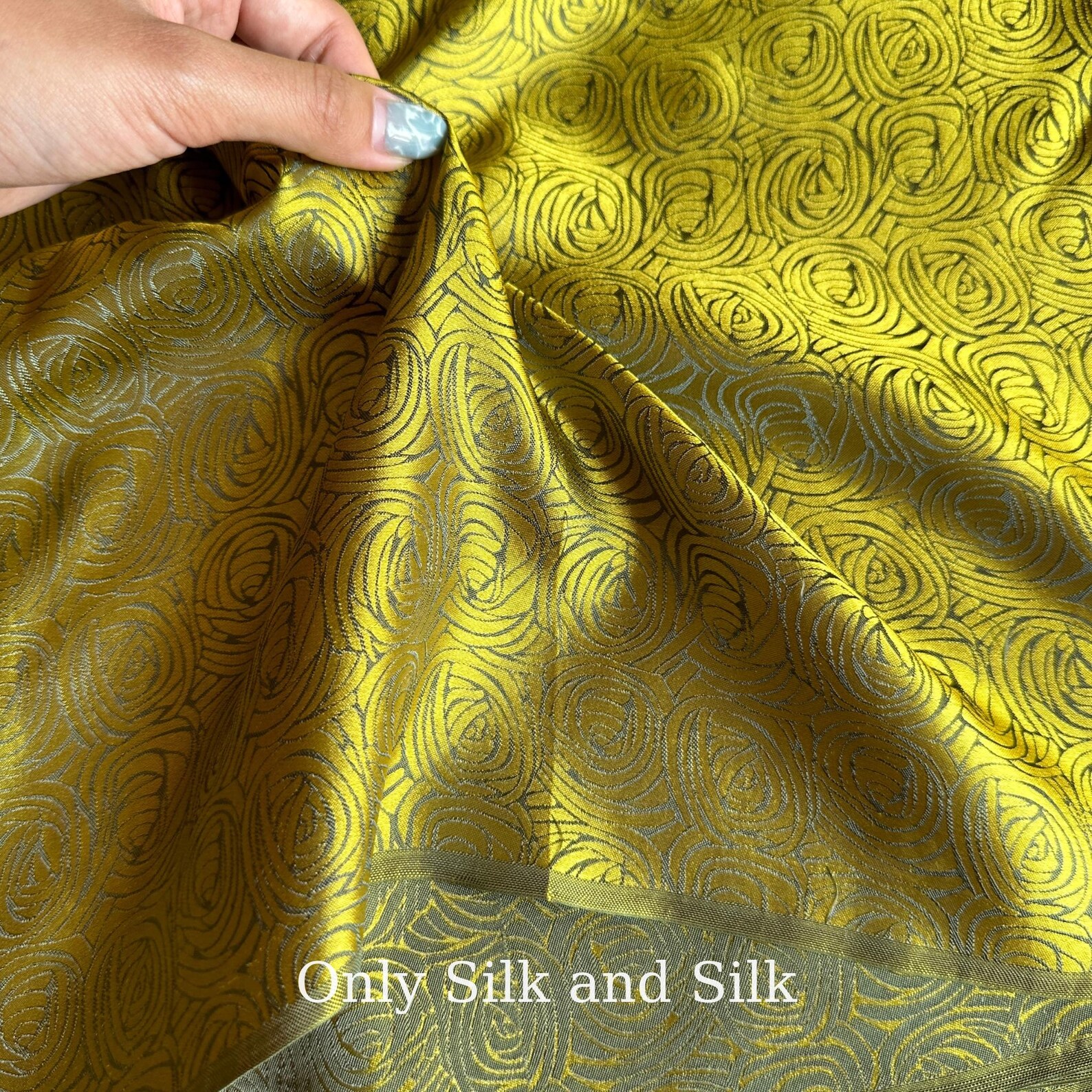 MULBERRY SILK FABRIC, Natural Silk, Pure Silk by the Yard, Moss Green ...