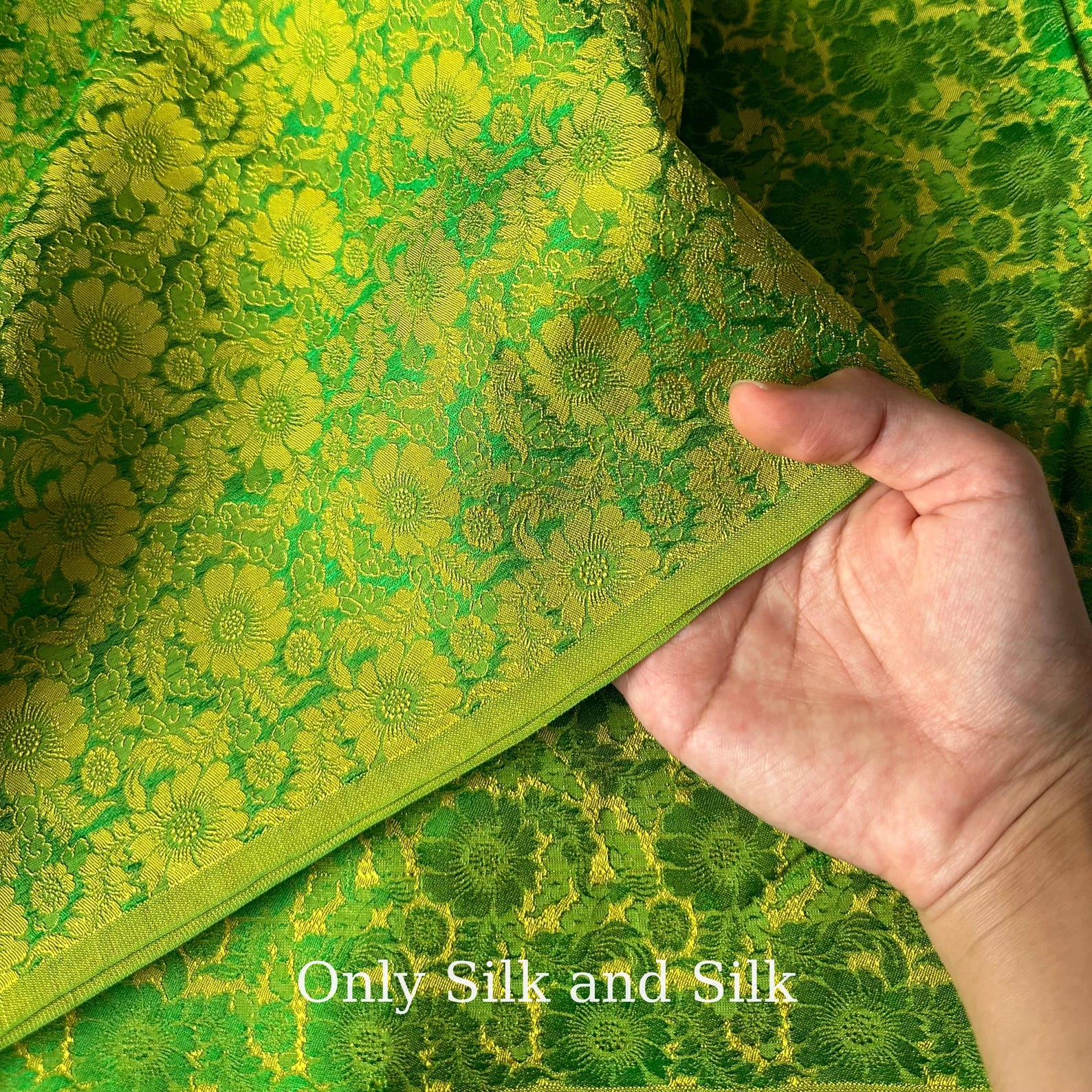 MULBERRY SILK FABRIC, Natural Silk, Pure Silk by the Yard, Chartreuse ...
