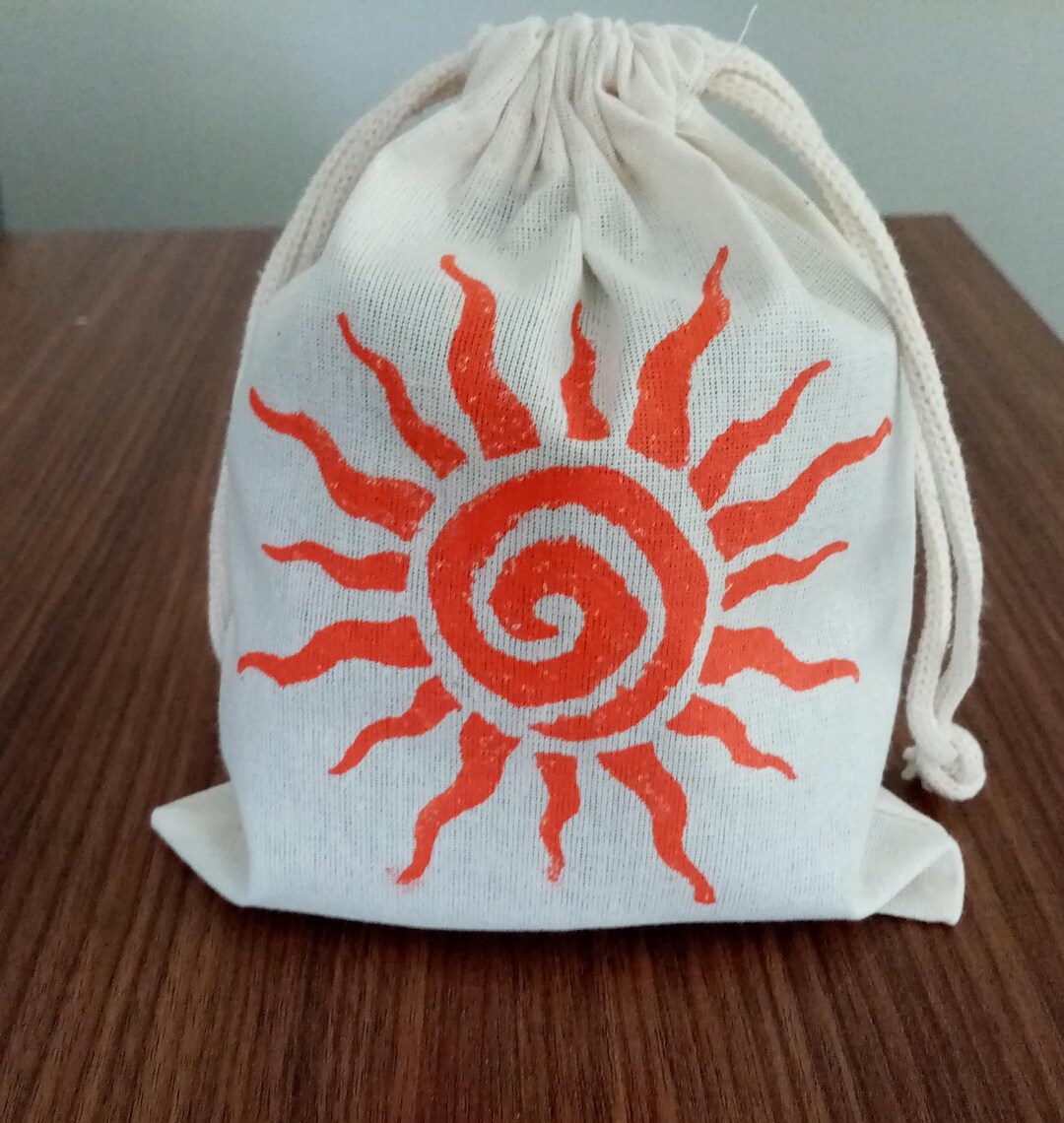 Sun Shine Pouch, Drawstring Bag, Small Storage Bag, Organic Cotton ...