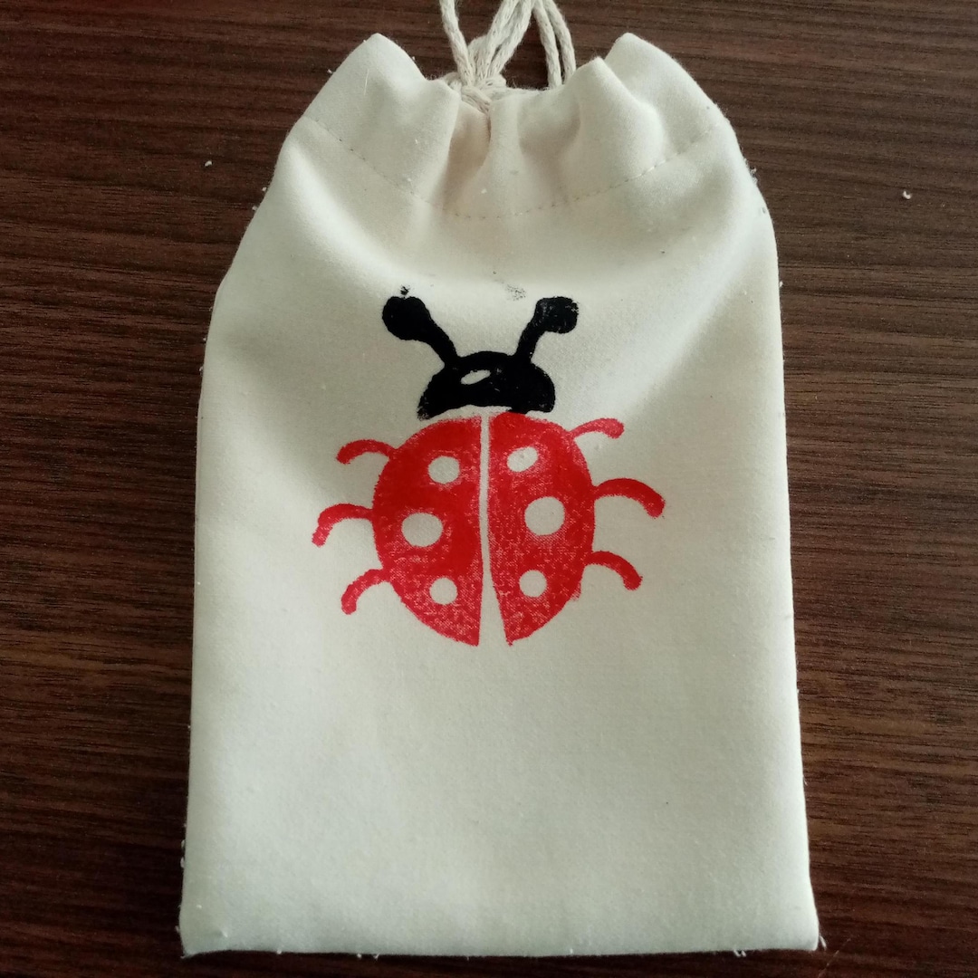 Drawstring Pouch Bag, Christmas Gifts Box, Ladybug Cotton Bag ...