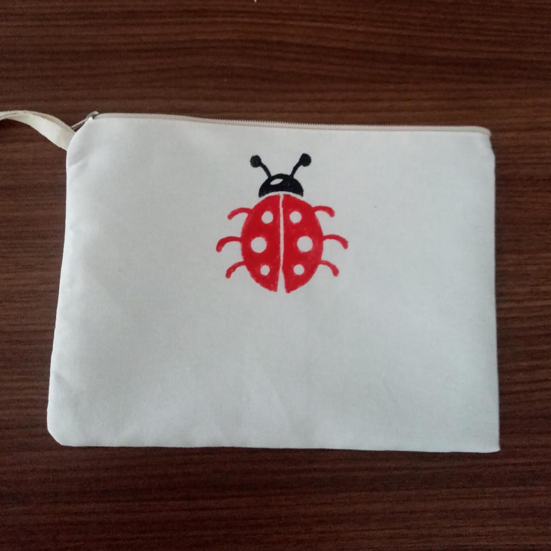Ladybug Makeup Bag, Personalized Clutch,ladybug Storage Bag, Beige Bra ...