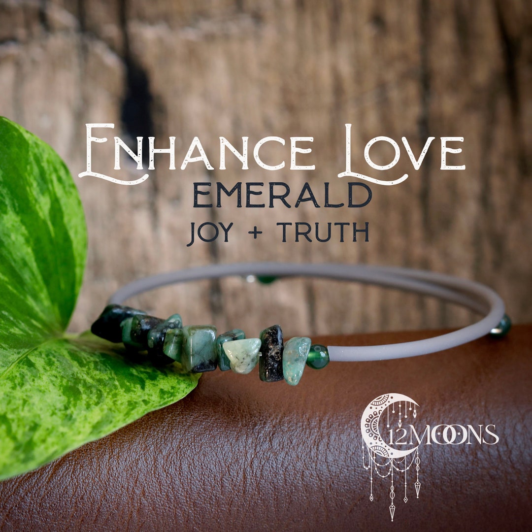 Green Emerald Bracelet, Emerald Chip Bracelet, Gemstone Bracelet, Cuff ...