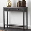 Arabella Small Narrow Black Wood 2 Drawer Console Table Hallway Table ...