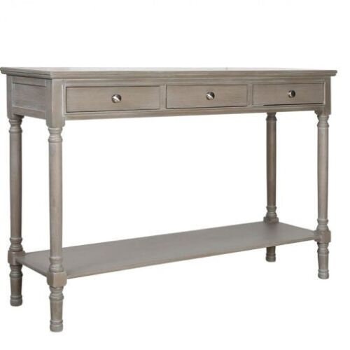 Arabella Taupe Wood Large 3 Drawer Console Table Hallway Table - Etsy UK