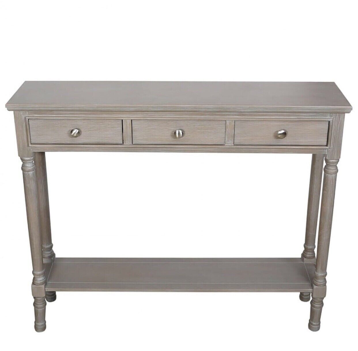 Arabella Taupe Wood Large 3 Drawer Console Table Hallway Table - Etsy UK