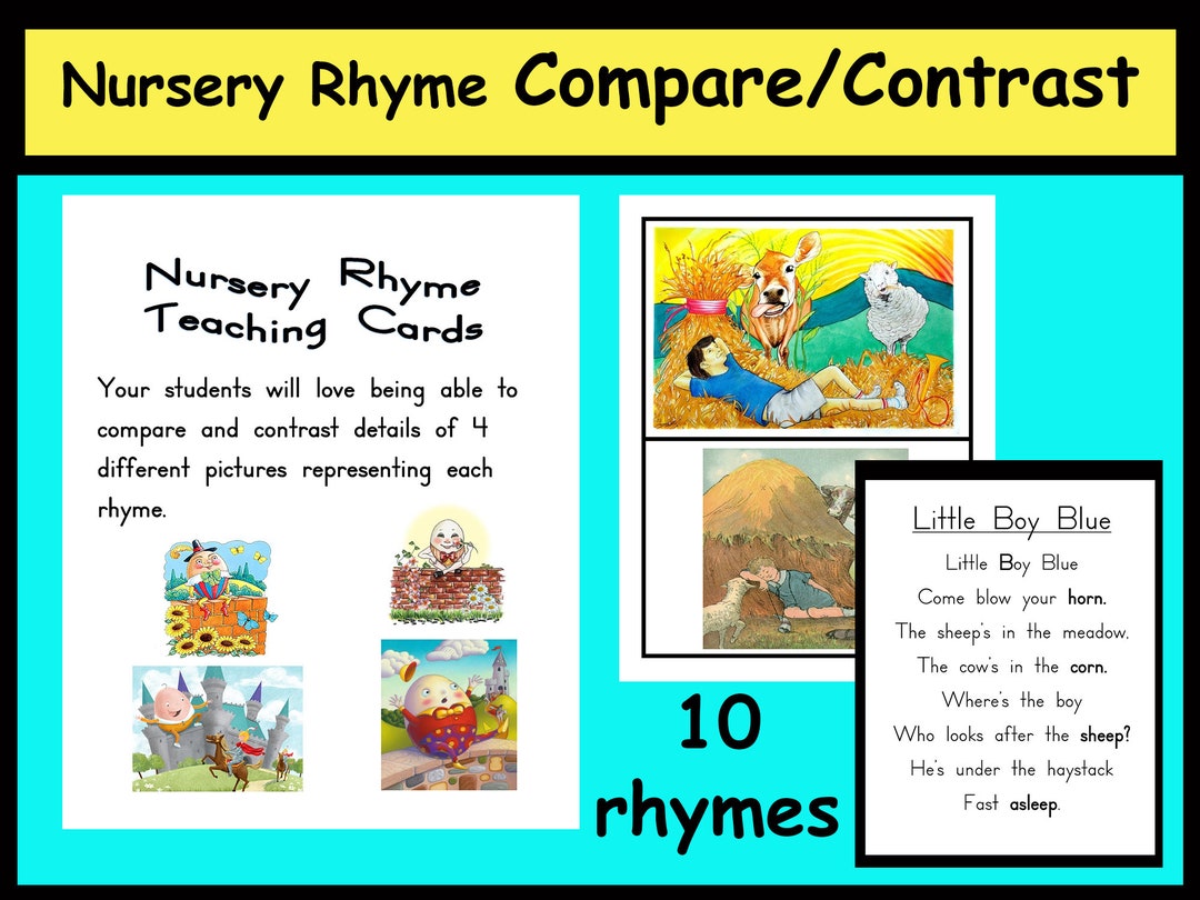 Nursery Rhymes Compare and Contrast - Etsy