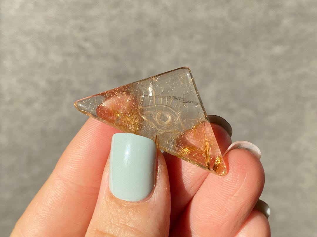 Gold Rutile Quartz All-seeing Eye (D) | Flashy Rutilated Quartz Eye of ...
