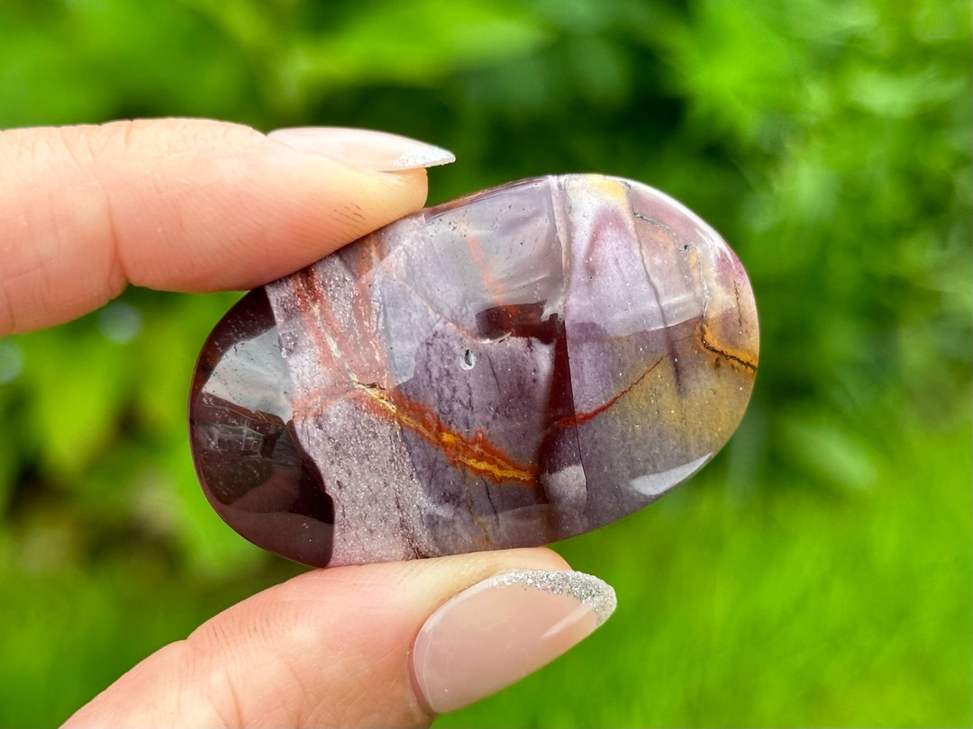 Pretty Mookaite Palm Stone Pink Mookite Jasper Palmstone Carving Small ...