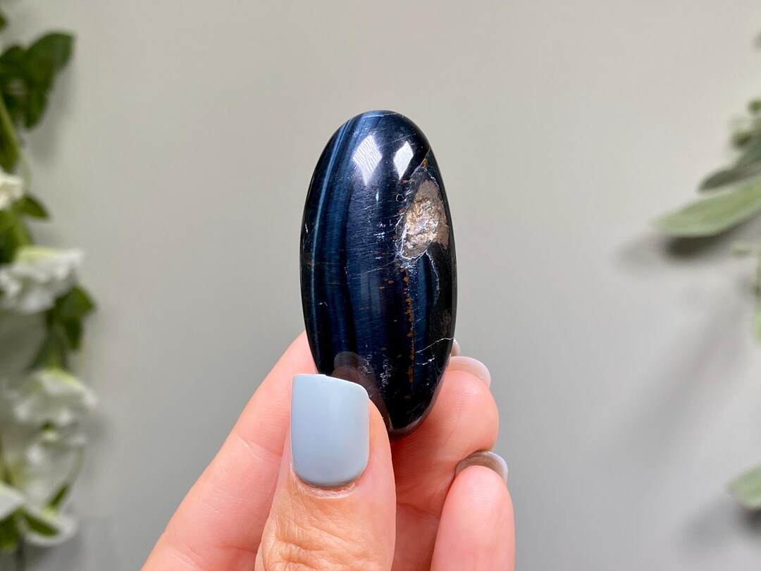 Blue Tiger Eye Shiva (K) | Flashy Blue Hawk's Eye Shiva Lingam Carving ...
