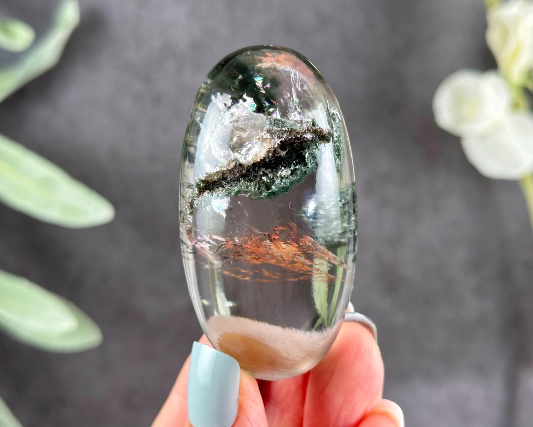 Rare Himalayan Chlorite Quartz Shiva With Rainbows A Water Clear Himalayan Quartz From Kullu ...