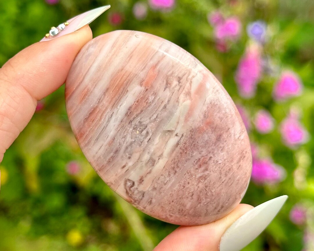Rare Pink Agate Palm Stone Pink Agate Crystal Palmstone From Madagascar ...
