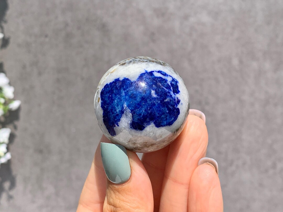 Stunning Lazurite Sphere (D) | Lazurite, Pyrite and Calcite Sphere ...