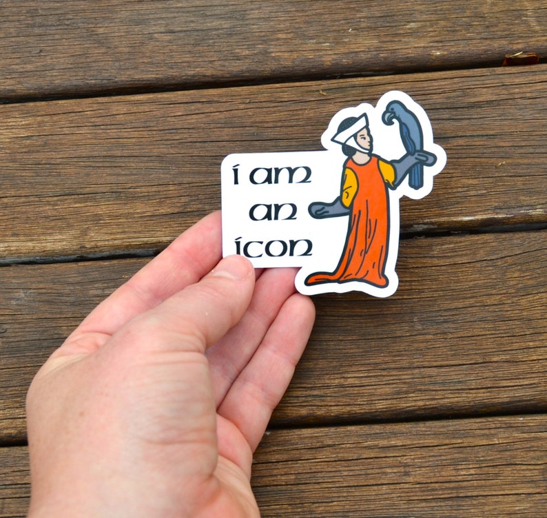 I Am an Icon Female Falconer Medieval Art Sticker - Etsy