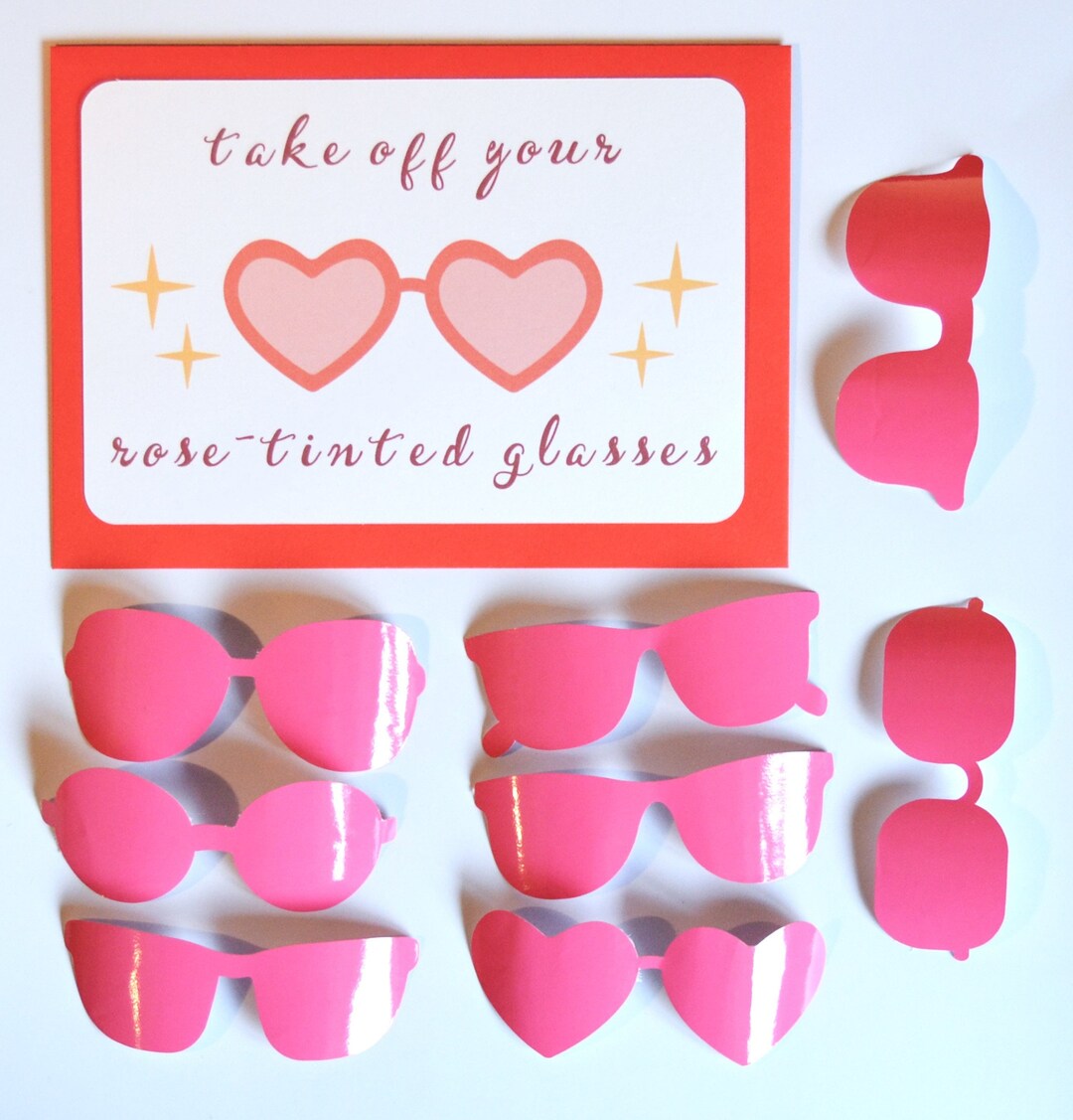 Rose Tinted Glasses Novelty Stickers (set of 8 Stickers + Card) - Etsy