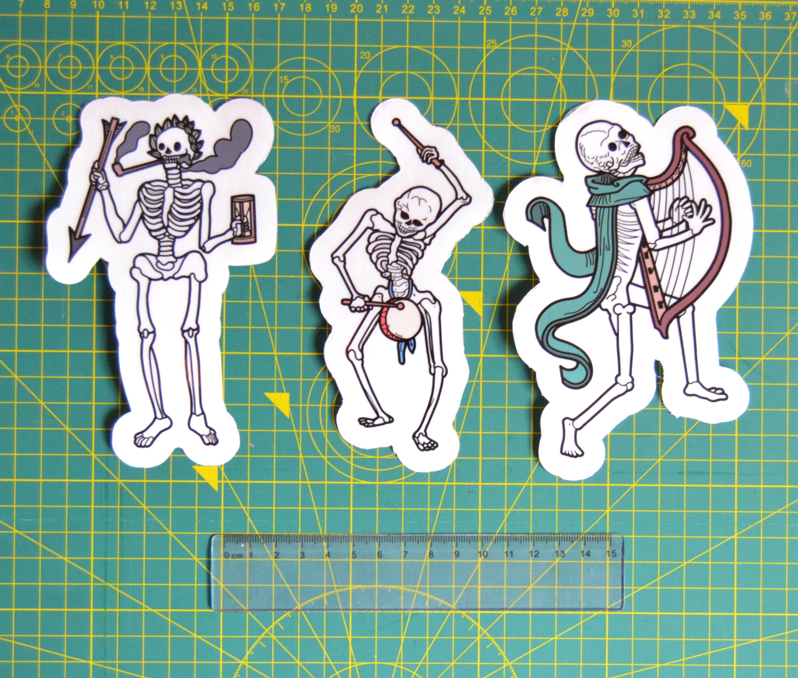 Medieval Skeleton Transparent Window Vinyl Set of 3 - Etsy
