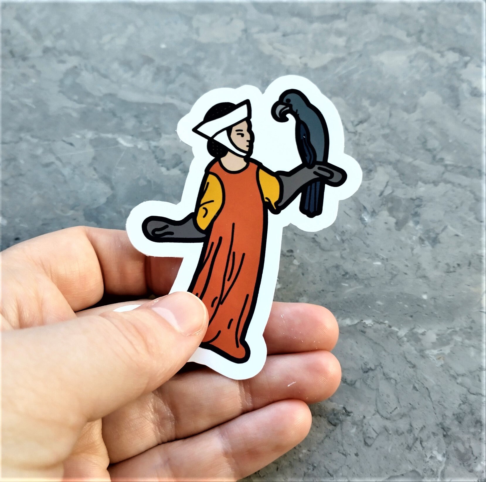 Female Falconer Sticker - Etsy