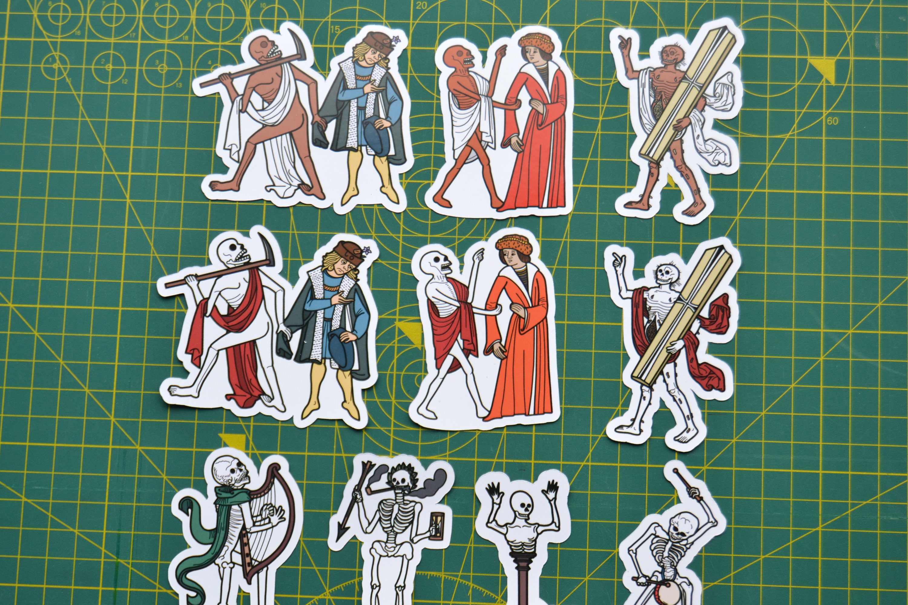 Skeleton Playing Harp Medieval Art Sticker C. 1488 - Etsy