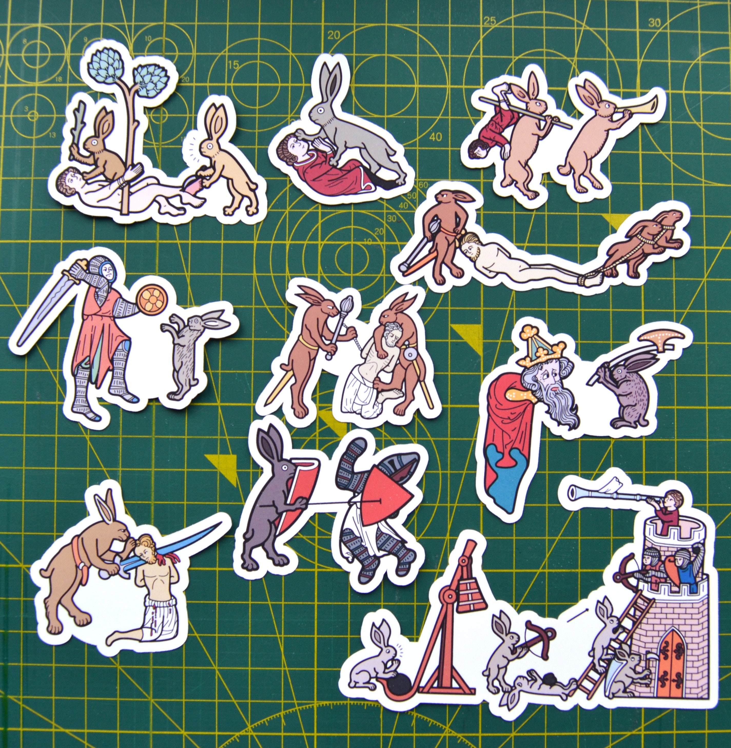 Many Medieval Rabbits Set of 21 - Etsy