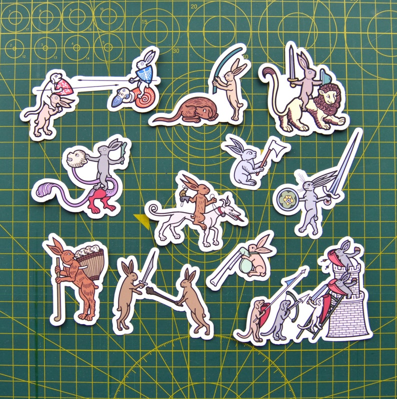 Many Medieval Rabbits Set of 21 - Etsy