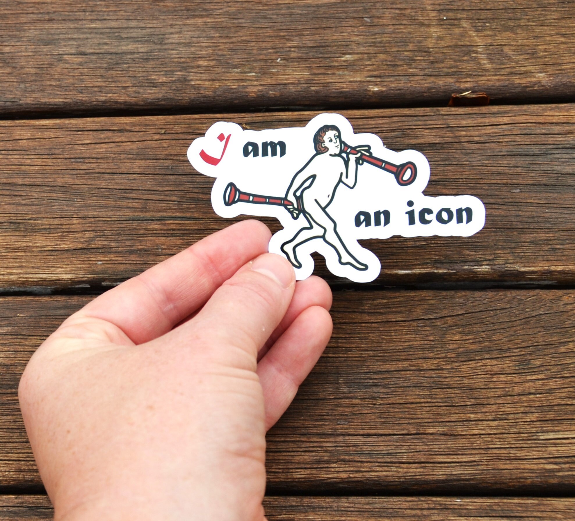 I Am an Icon Butt Trumpet Medieval Sticker C. 1290s - Etsy