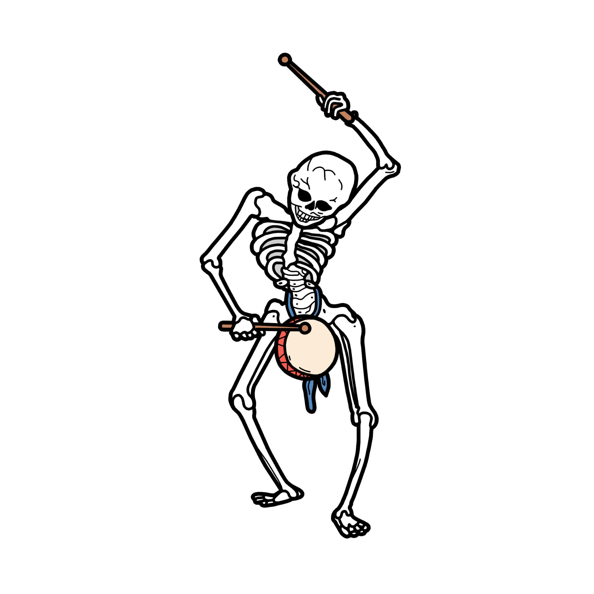 Hans Holbein Drumming Skeleton Medieval Art Sticker C. 1538 - Etsy