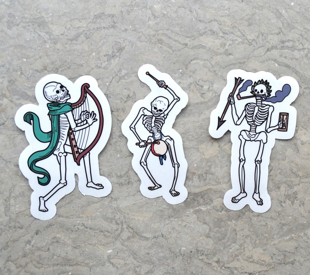 Medieval Skeleton Transparent Window Vinyl Set of 3 - Etsy