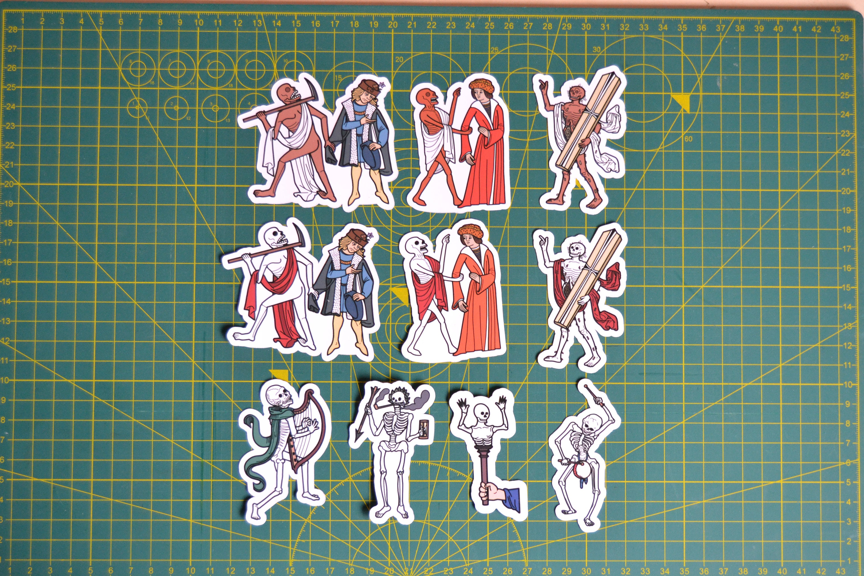 Skeleton Smoking a Pipe Medieval Art Sticker - Etsy