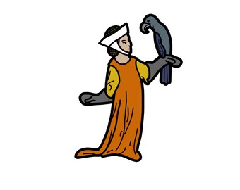 I Am an Icon Female Falconer Medieval Art Sticker - Etsy