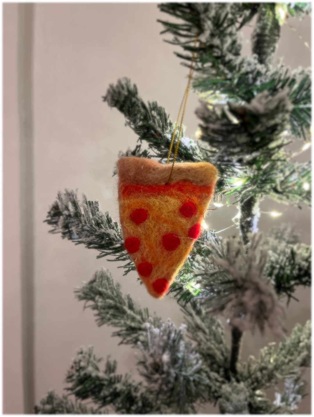 Needle Felted Wool Pizza Slice Ornament - Etsy