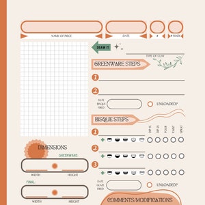 Downloadable Pottery Notes Planner | Print-at-home | Record Your ...
