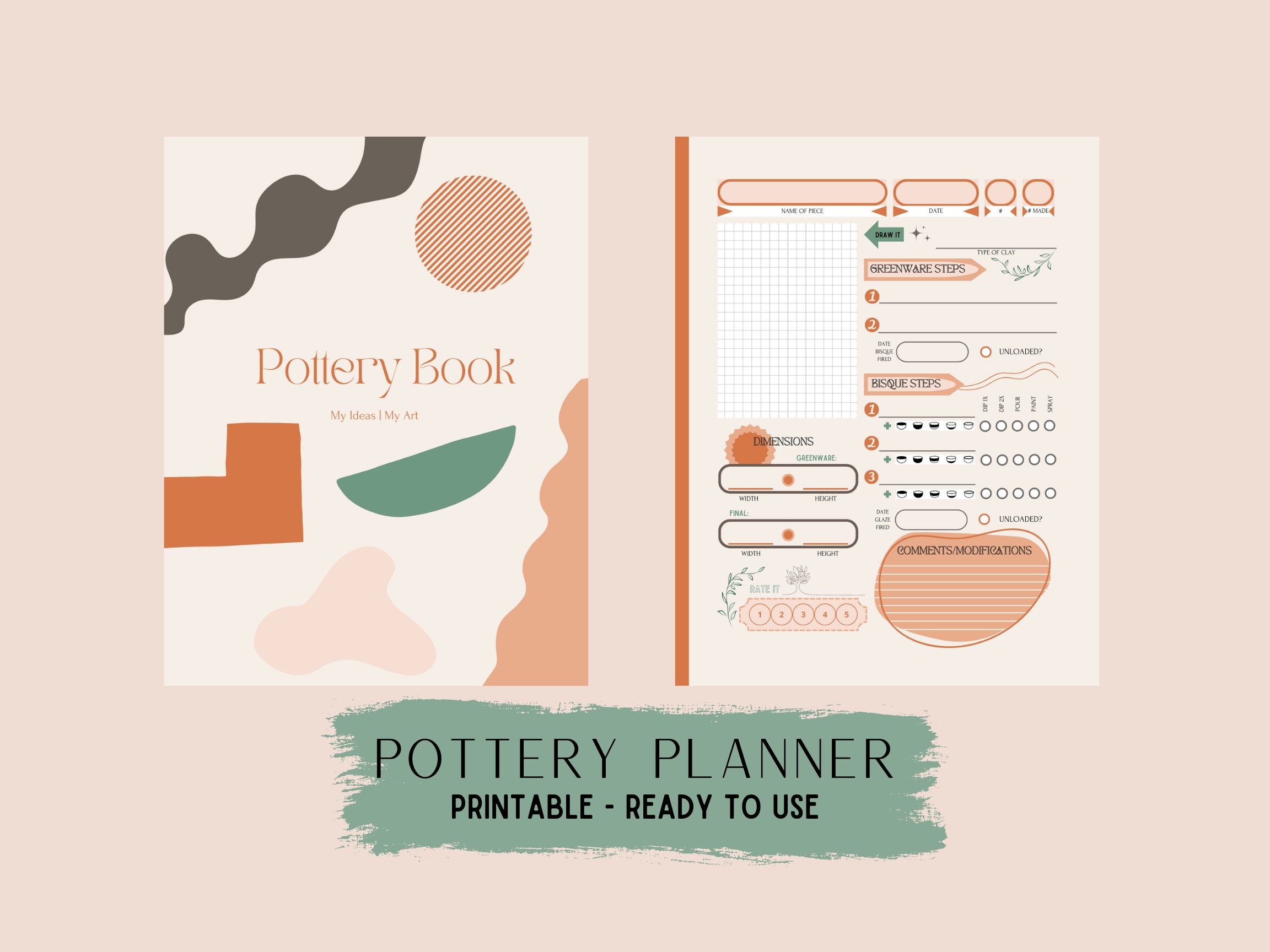 Downloadable Pottery Notes Planner | Print-at-home | Record Your ...