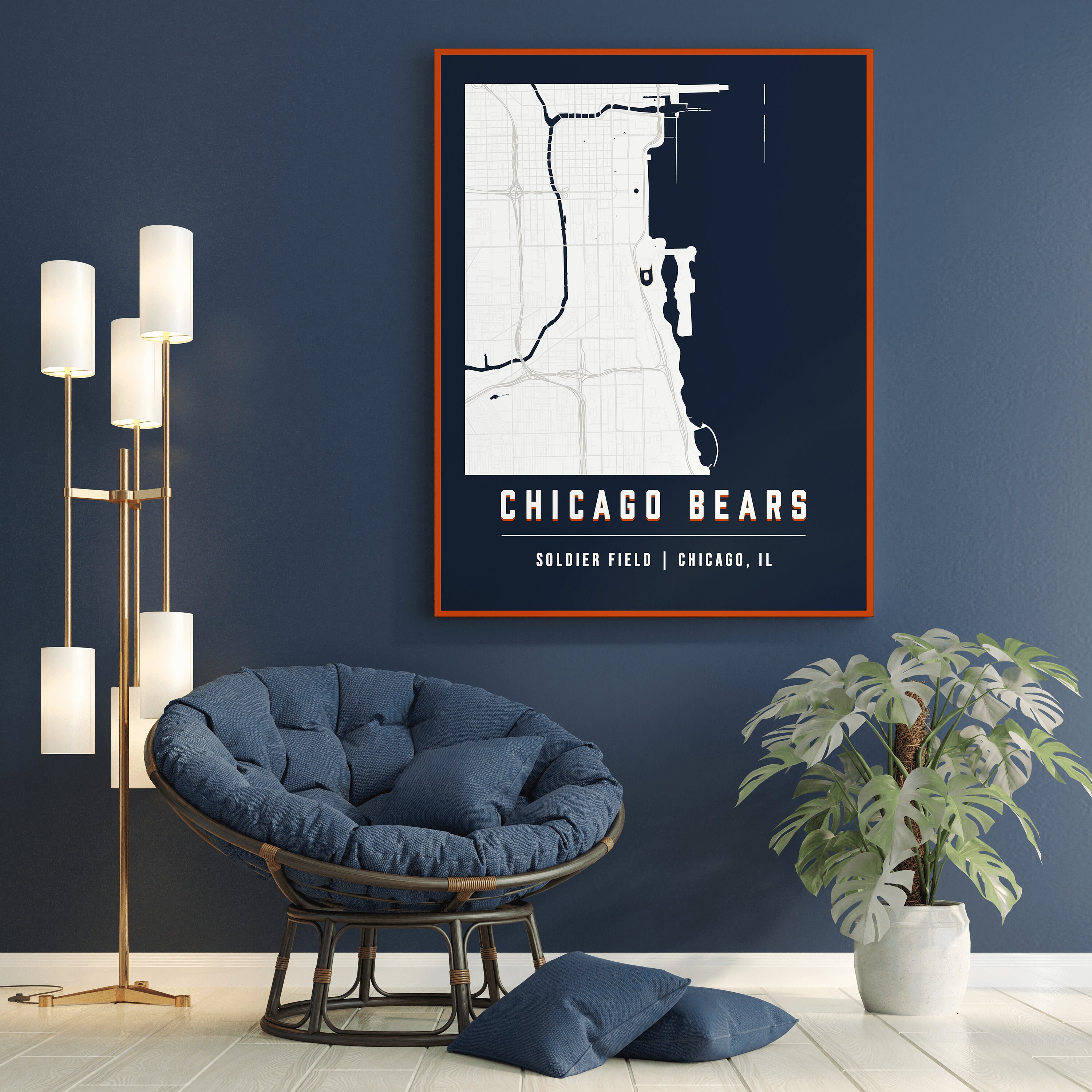 Chicago Bears Soldier Field Map Minimalist Chicago Poster Design ...