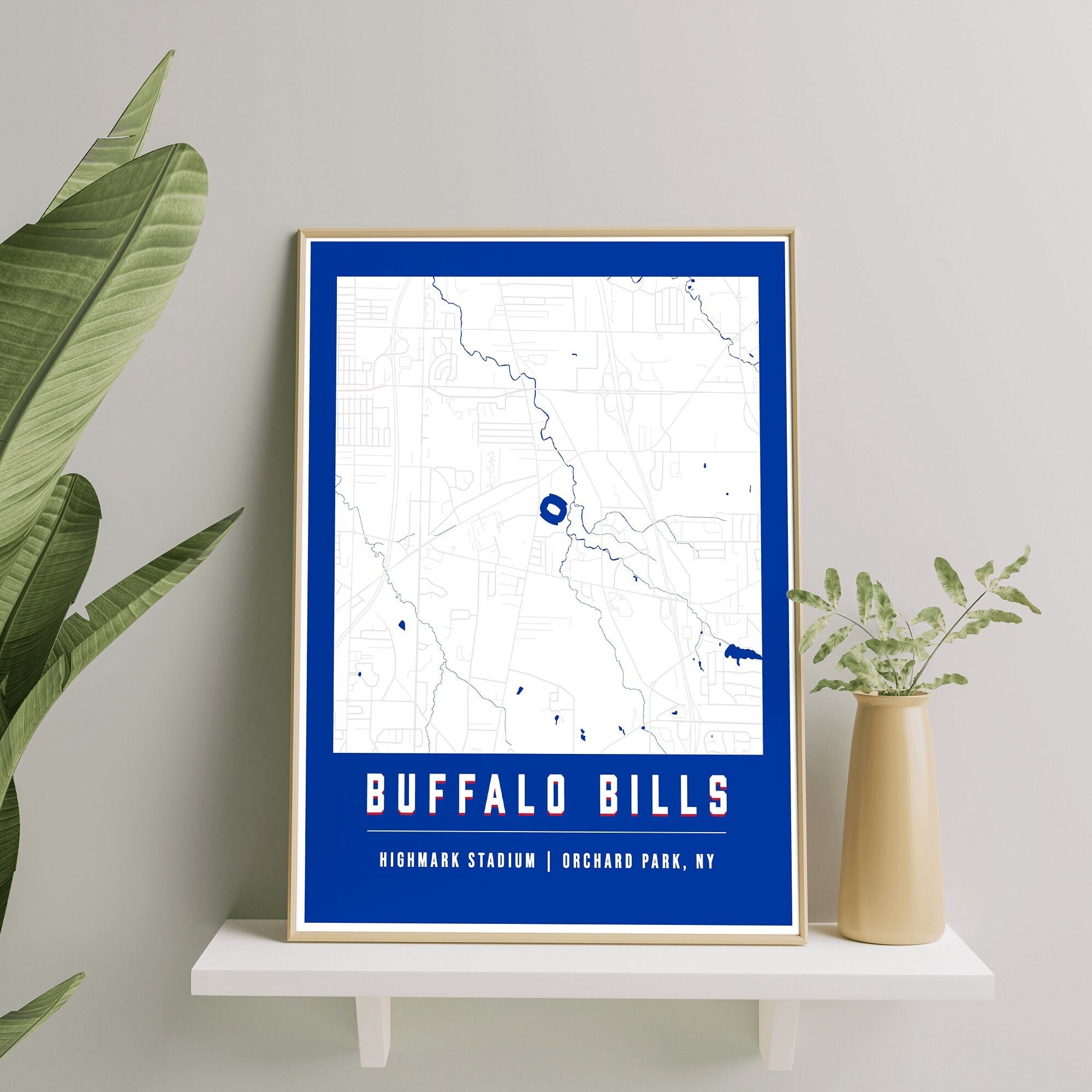 Buffalo Bills Highmark Stadium Map Minimalist Orchard Park Poster ...