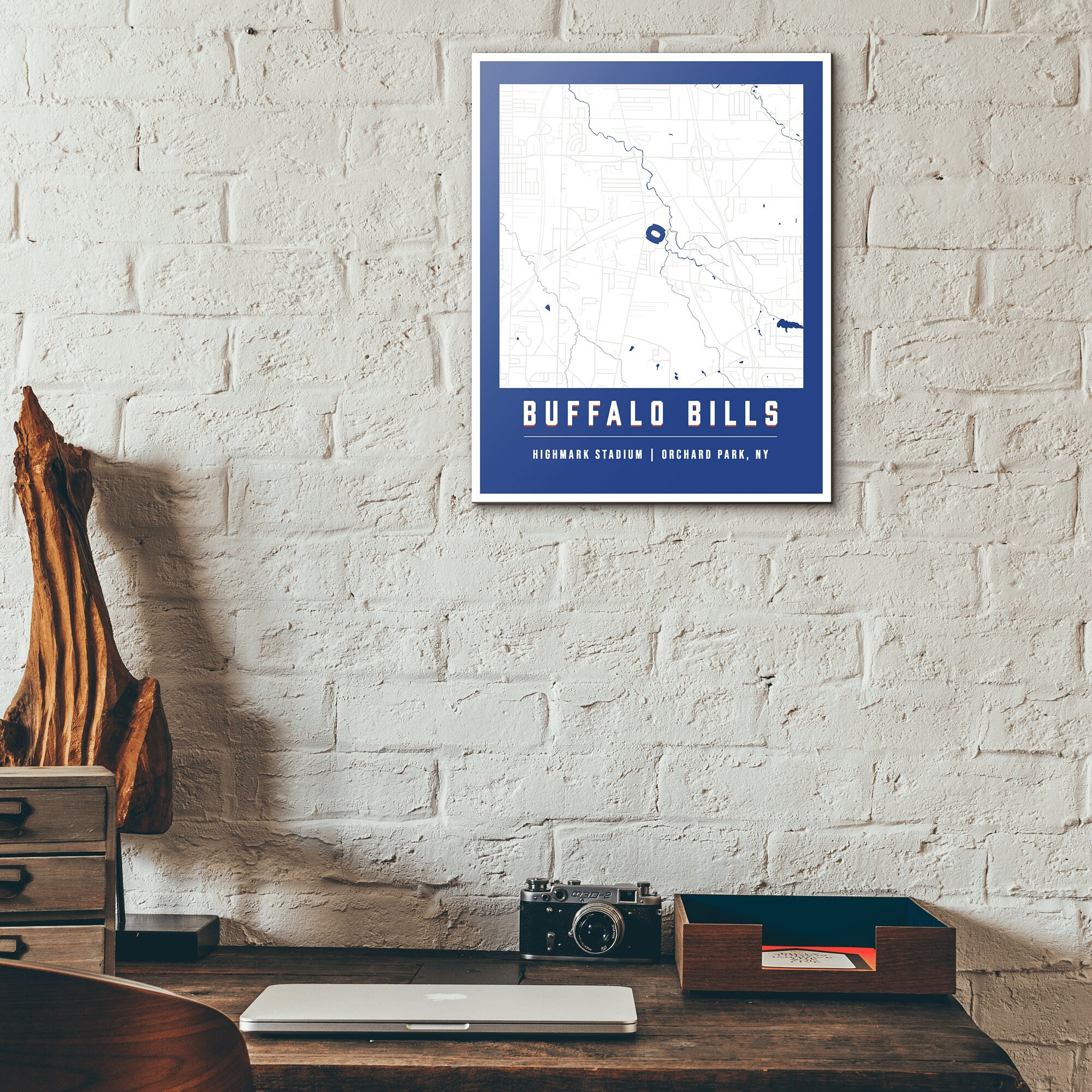 Buffalo Bills Highmark Stadium Map Minimalist Orchard Park Poster ...