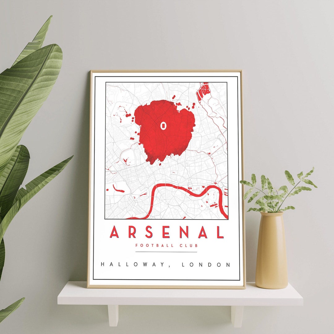 Arsenal FC Emirates Stadium Map Minimalist London Poster - Etsy