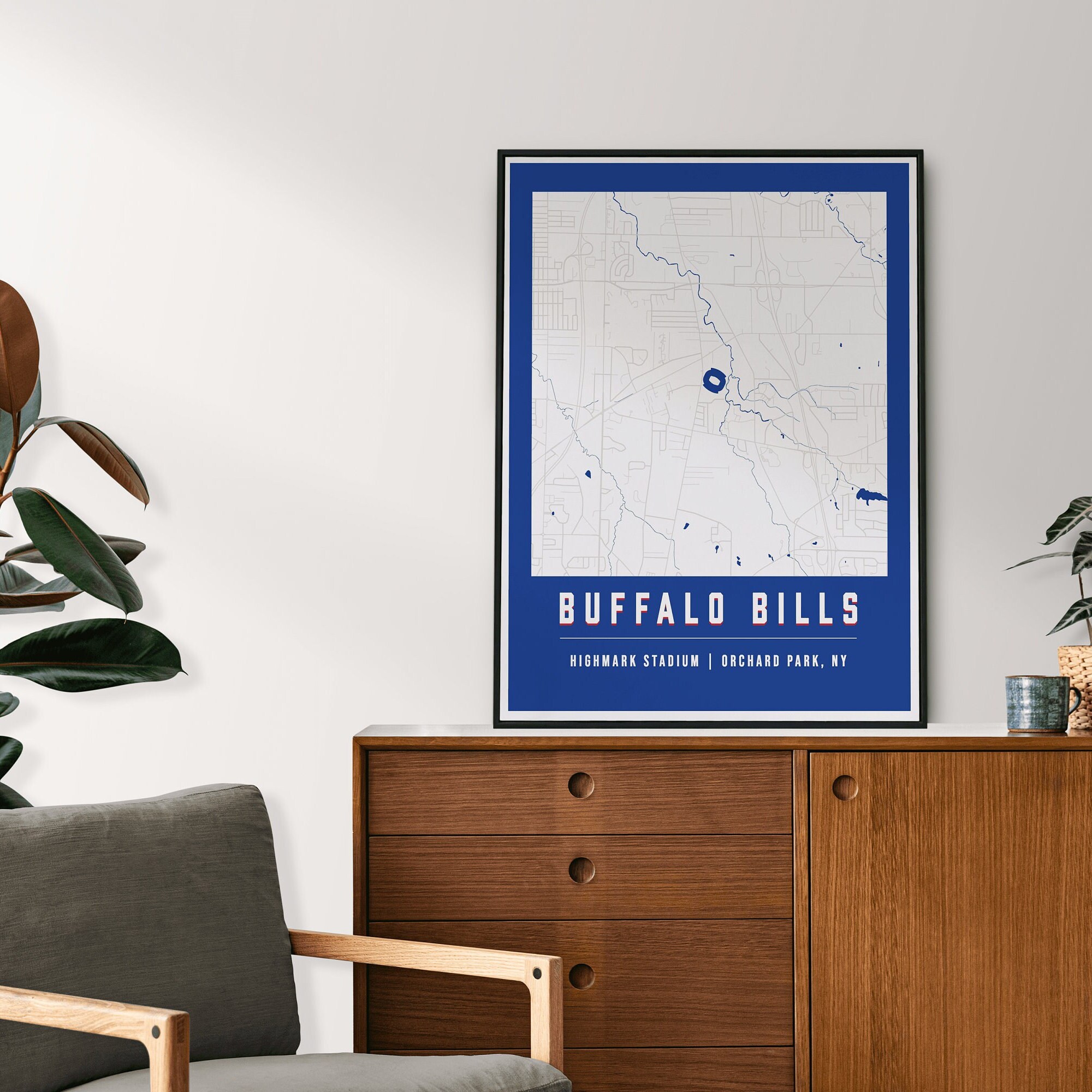 Buffalo Bills Highmark Stadium Map Minimalist Orchard Park Poster ...