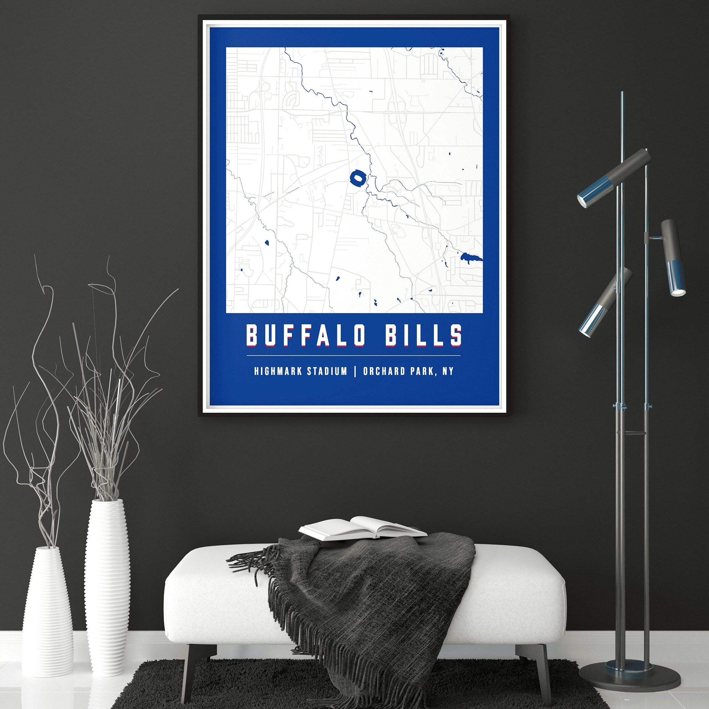 Buffalo Bills Highmark Stadium Map Minimalist Orchard Park Poster ...