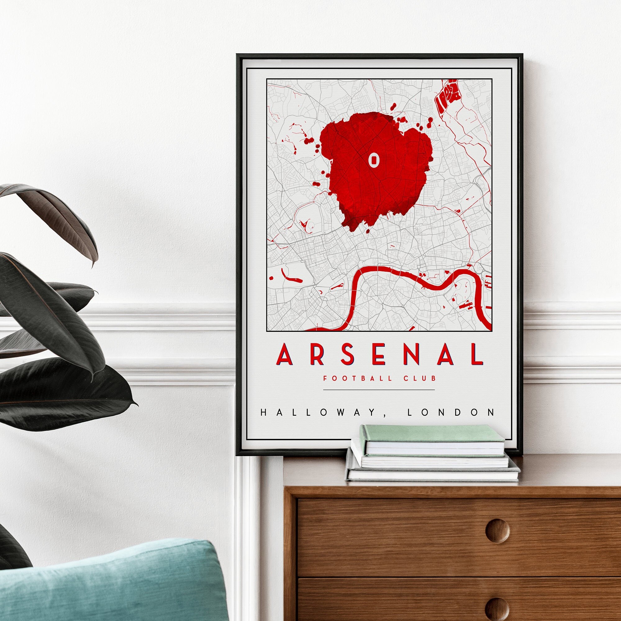 Arsenal FC Emirates Stadium Map Minimalist London Poster - Etsy
