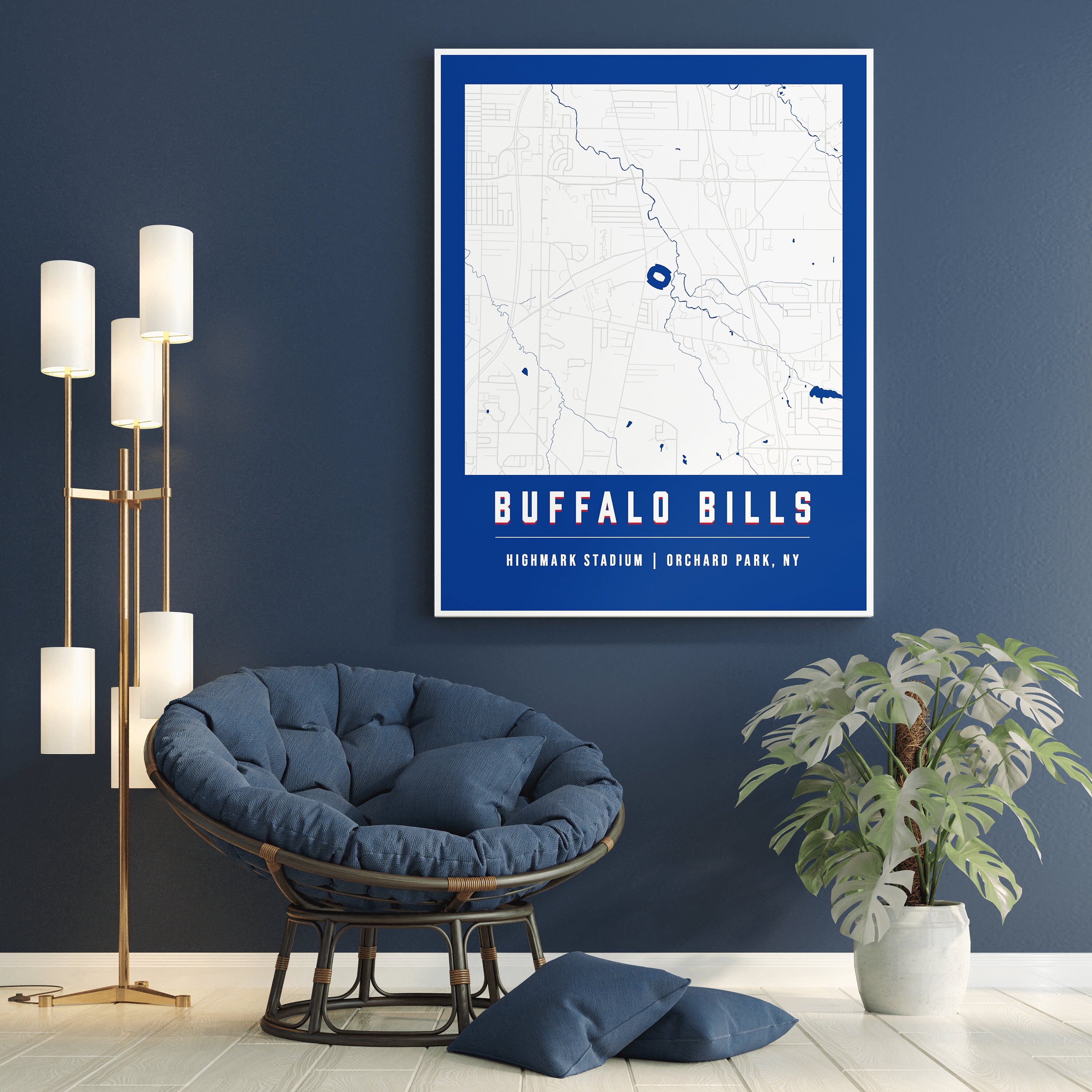 Buffalo Bills Highmark Stadium Map Minimalist Orchard Park Poster ...