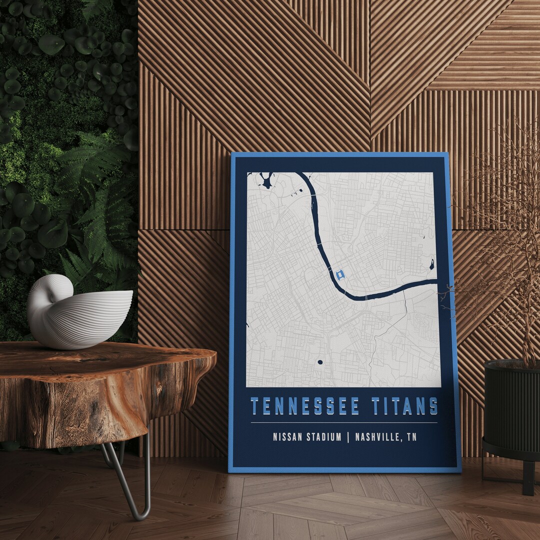 Tennessee Titans Nissan Stadium Map Minimalist Nashville Poster Design ...