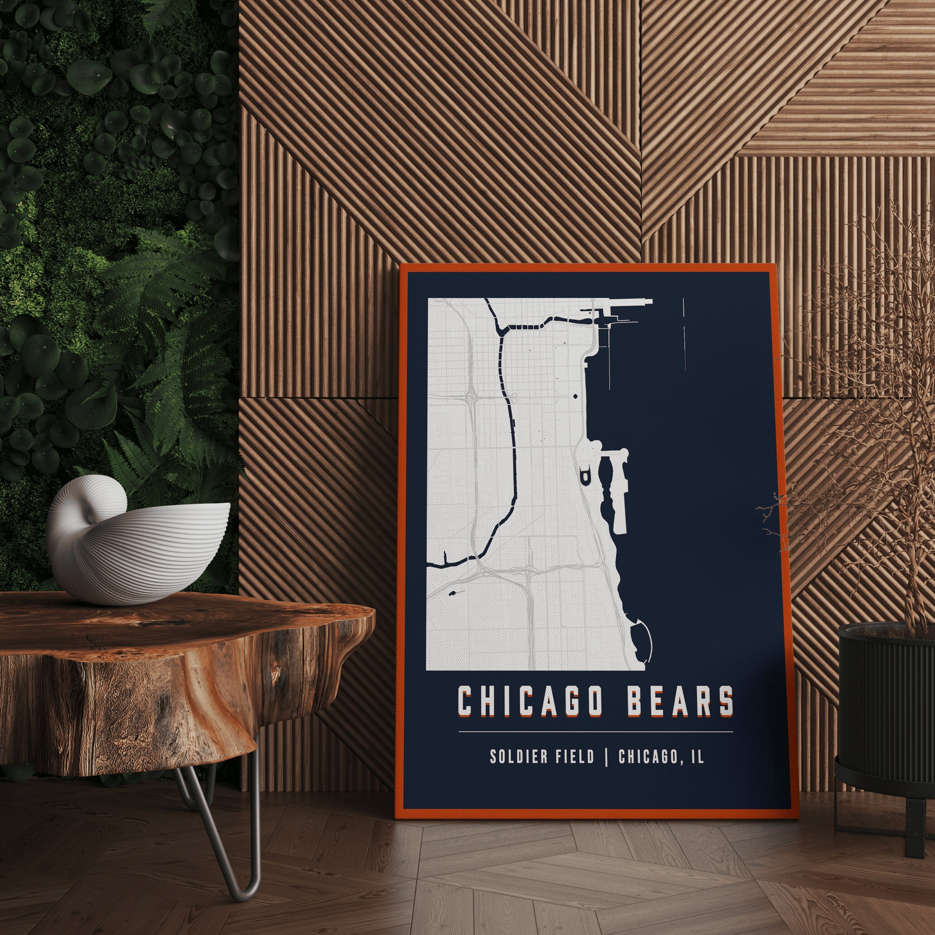 Chicago Bears Soldier Field Map Minimalist Chicago Poster Design ...