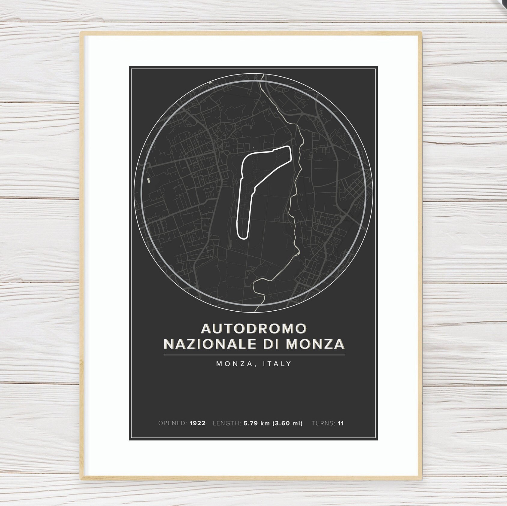 F1 Monza Circuit 2022 Track Map Italian Grand Prix white Theme Formula ...