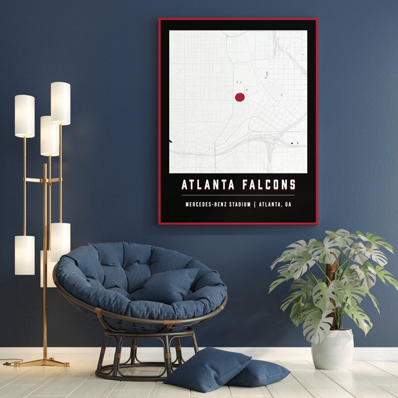 Mapa del estadio Mercedes-Benz de los Atlanta Falcons / Diseño - Etsy ...