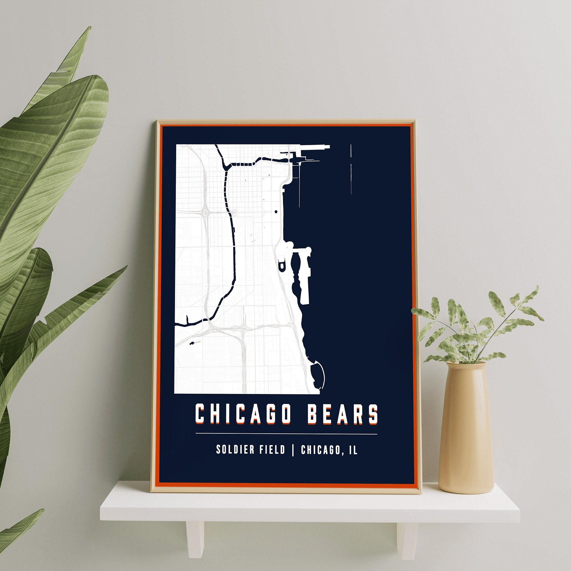 Chicago Bears Soldier Field Map Minimalist Chicago Poster Design ...