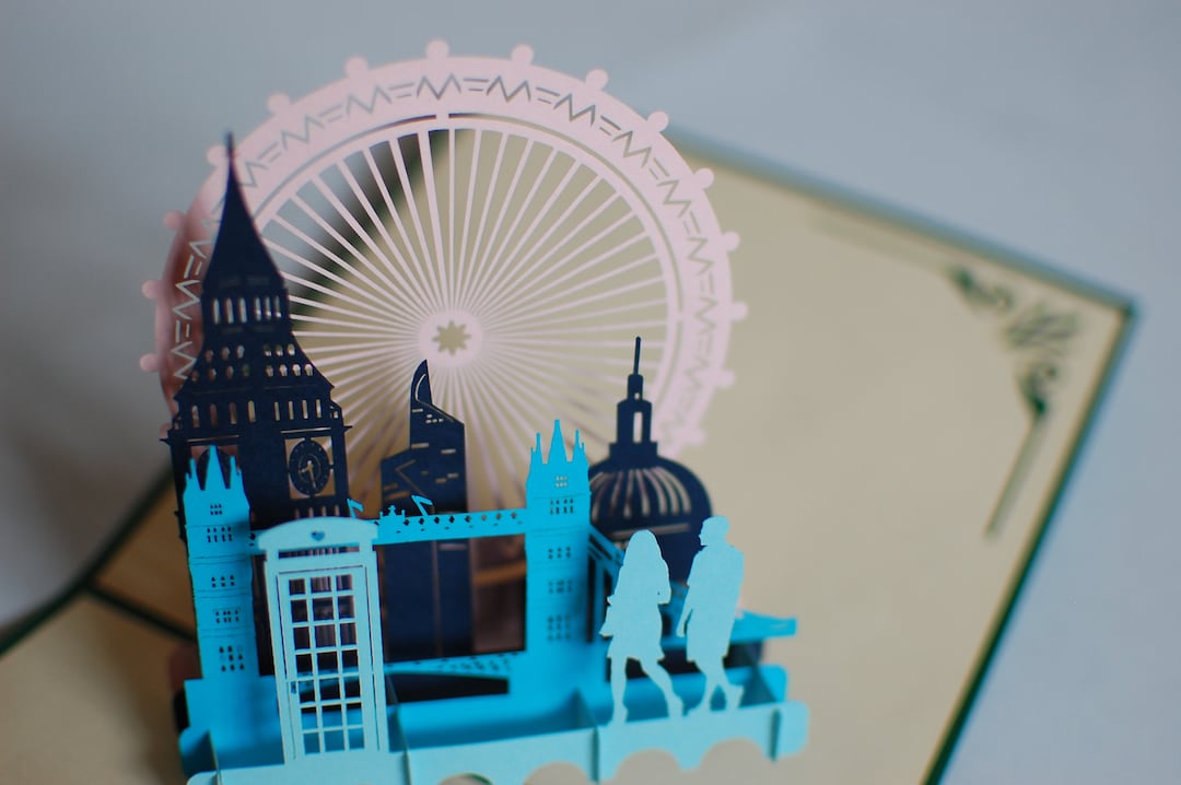 London Skylines, 3D Folding Card, Pop up Map - Etsy